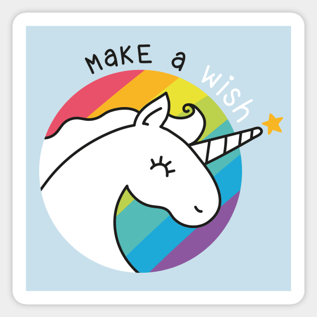 Make a wish unicorn - Make A Wish - Sticker | TeePublic